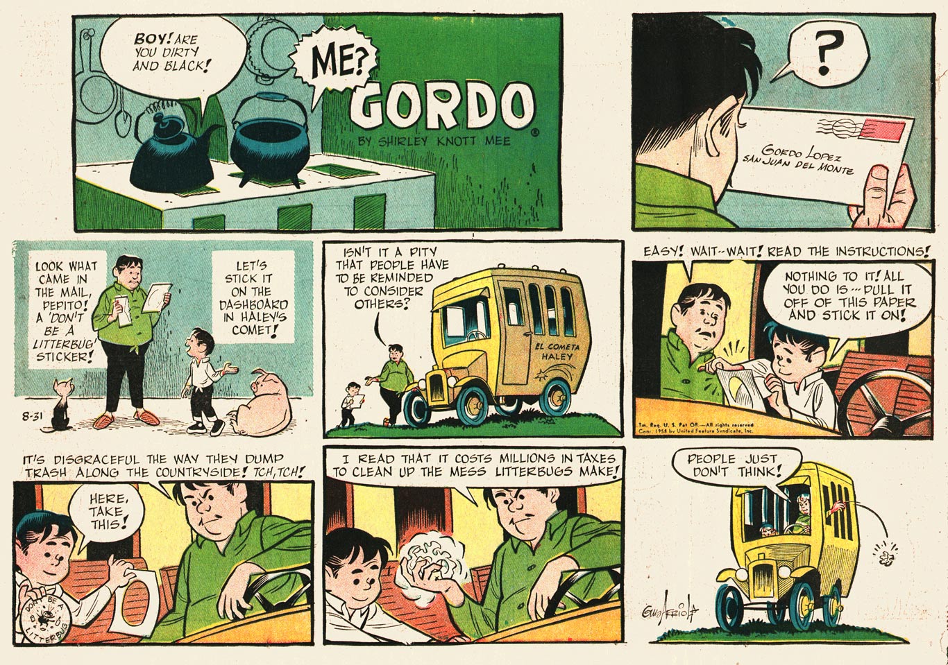 1958 SUNDAYS – WELCOME TO GORDO COMICS